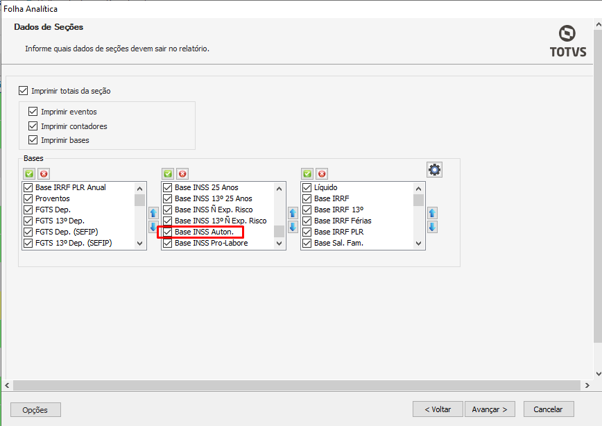 RH - RM - FOP - Folha Analítica: Base INSS Autônomo não possui valor ...