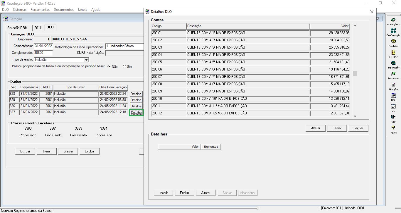 TFS - RM - Geração do DLO - Demonstrativo de Limites Operacionais ...