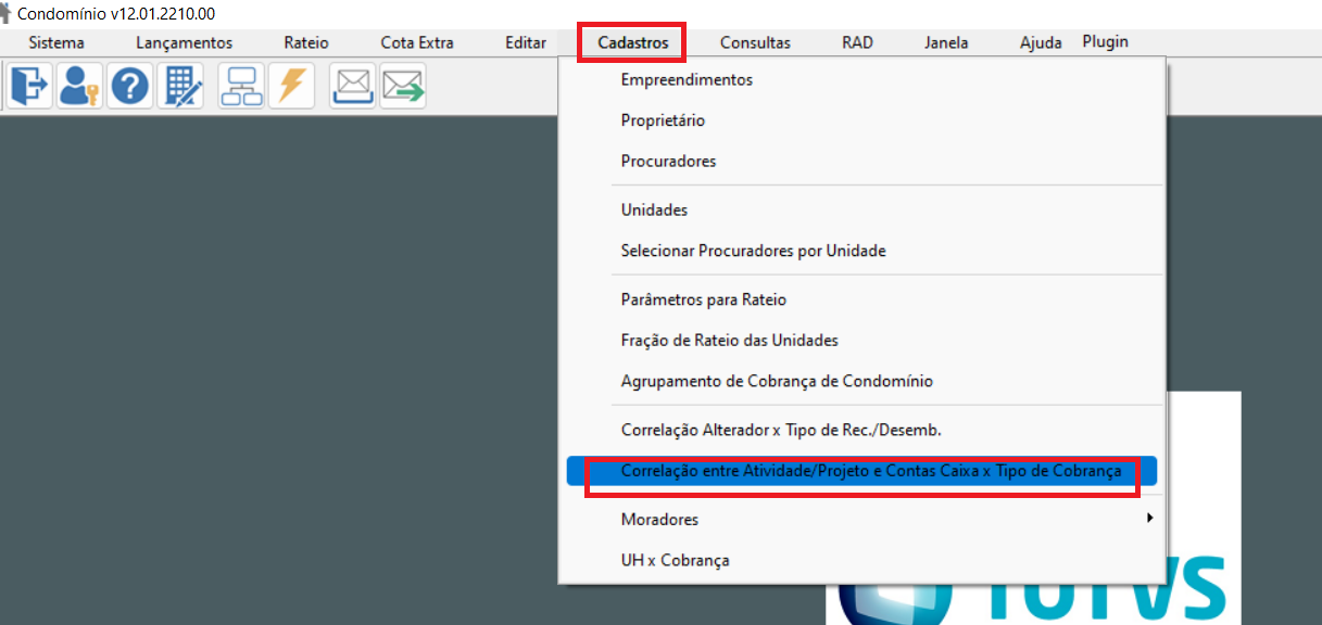 Hospitalidade - TOTVS Backoffice (Linha CMNET) - CONDOMÍNIO - Como ...