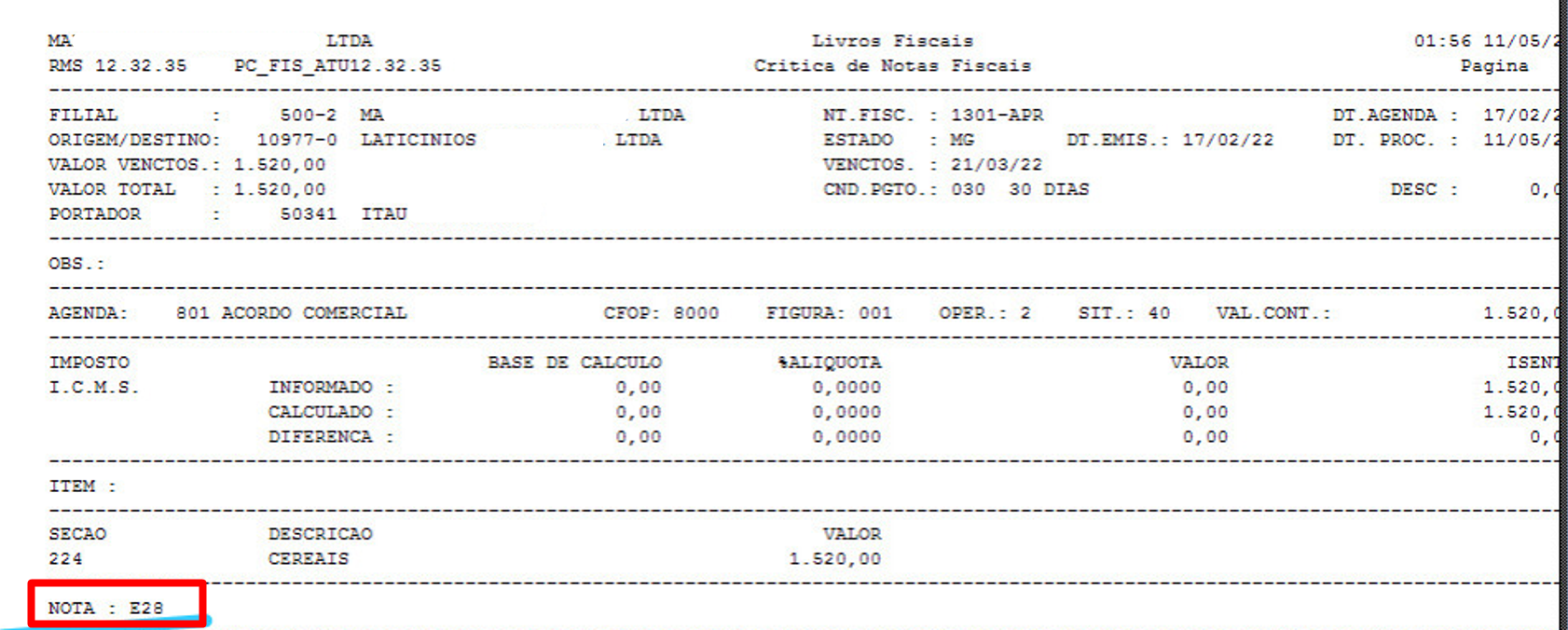 RMS - APR - VGA - COMO LIBERAR CRÍTICA E28 NA ATUALIZAÇÃO DA NOTA ...