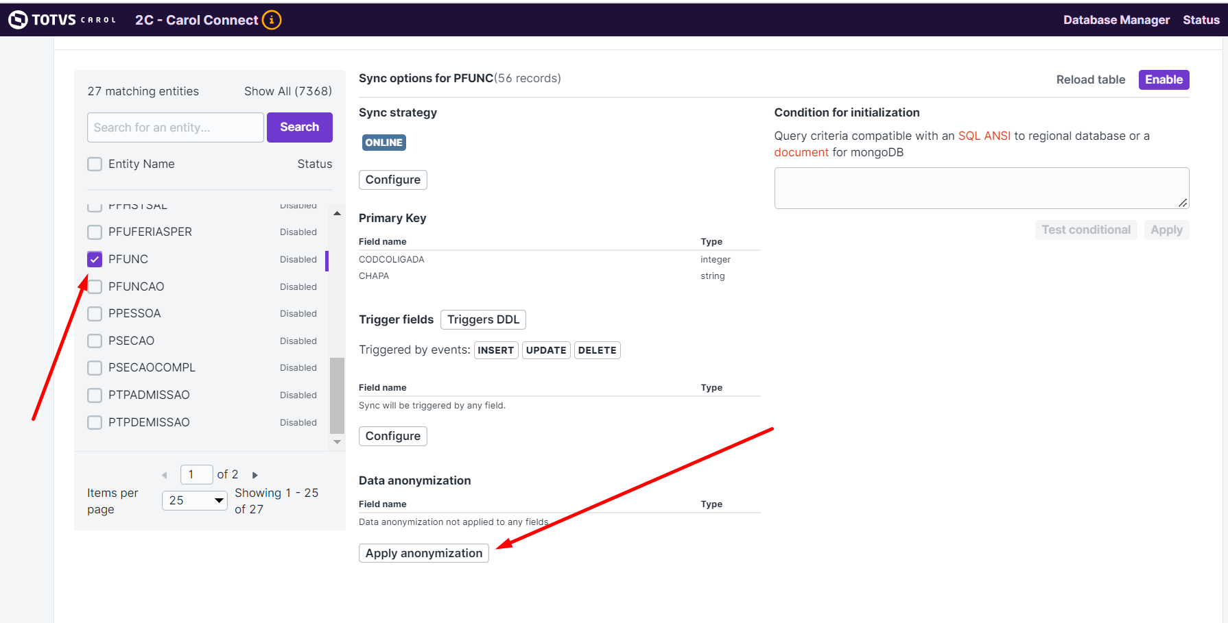 TOTVS CAROL - Carol Connect (2C) - Como realizar a anonimização de ...