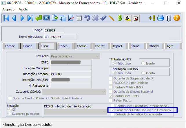 Cross Segmentos - Linha Datasul - MRE - Recepção de nota fiscal modelo ...