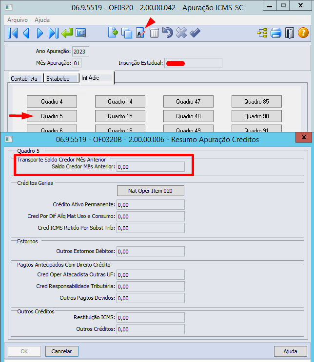 Cross Segmentos - Linha Datasul - MOF - DIME SC - Apuração com Saldo ...