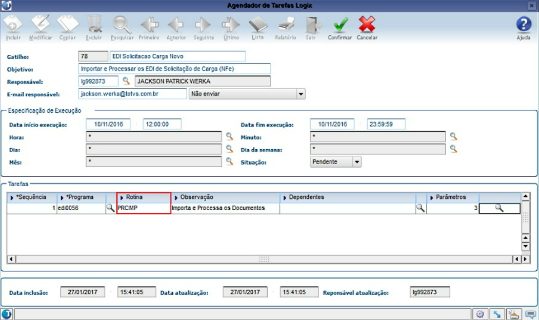 Logística - Linha Logix - WMS - Configuração do JOB para Importação de ...