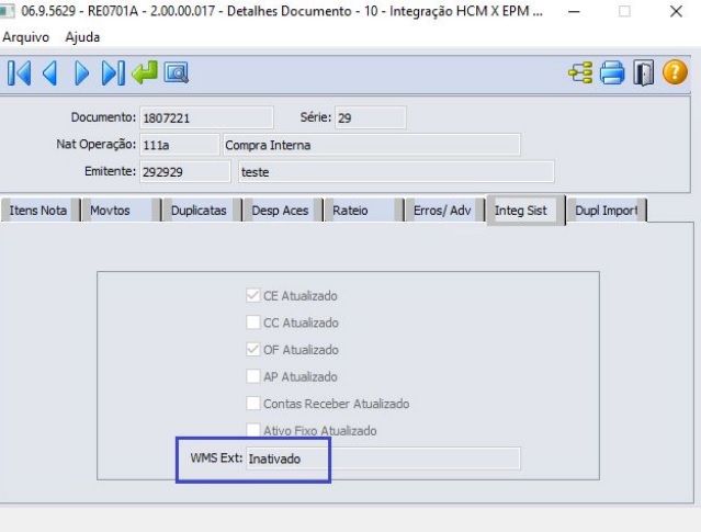 Cross Segmentos - Linha Datasul - MRE - Integração RE x WMS SAAS ...