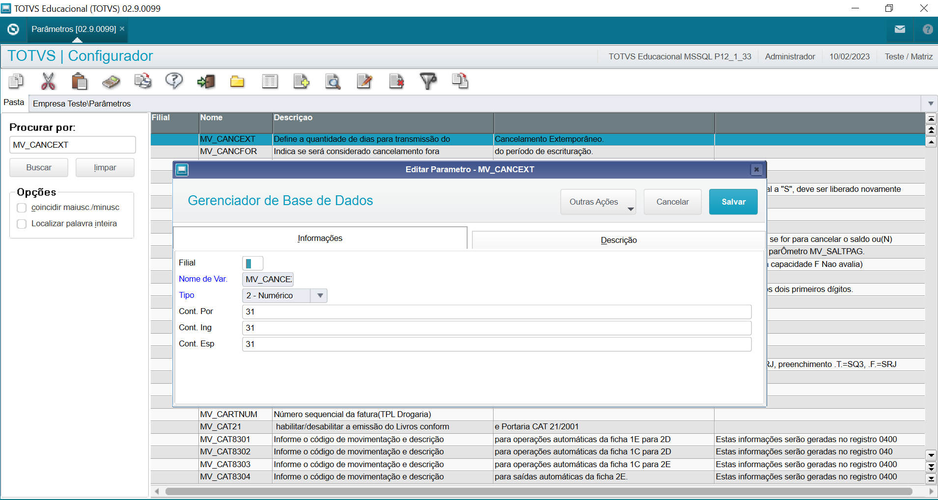 Cross Segmentos - Backoffice Protheus - Doc. Eletrônicos - Cancelamento extemporâneo fora do ...