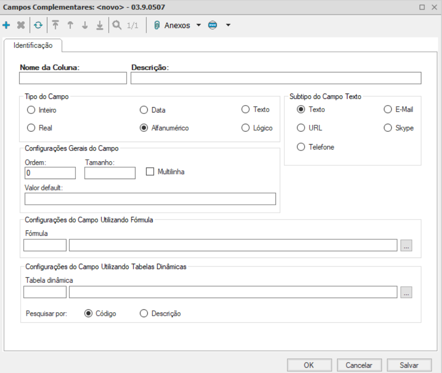 TOTVS Construção - Obras e Projetos - TCOP - Criação de campos ...