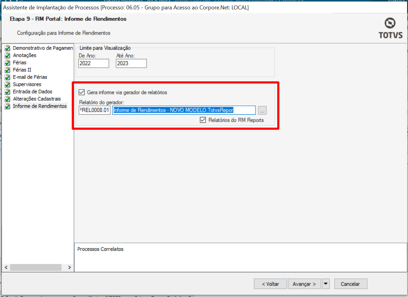 RH - RM - FOP - Disponibilizar novo modelo de informe no Portal RH ...