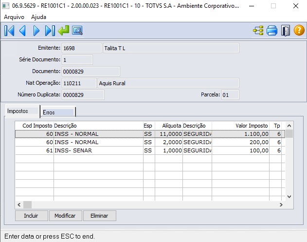 Cross Segmentos - Linha Datasul - MRE - REINF R-2055 - Parametrização ...