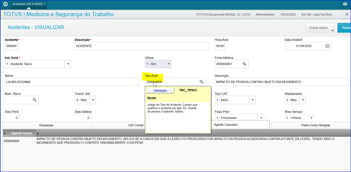 RH - Linha Protheus - MDT - eSocial - S-2210 - O que avaliar quando apresentar a mensagem Código ...