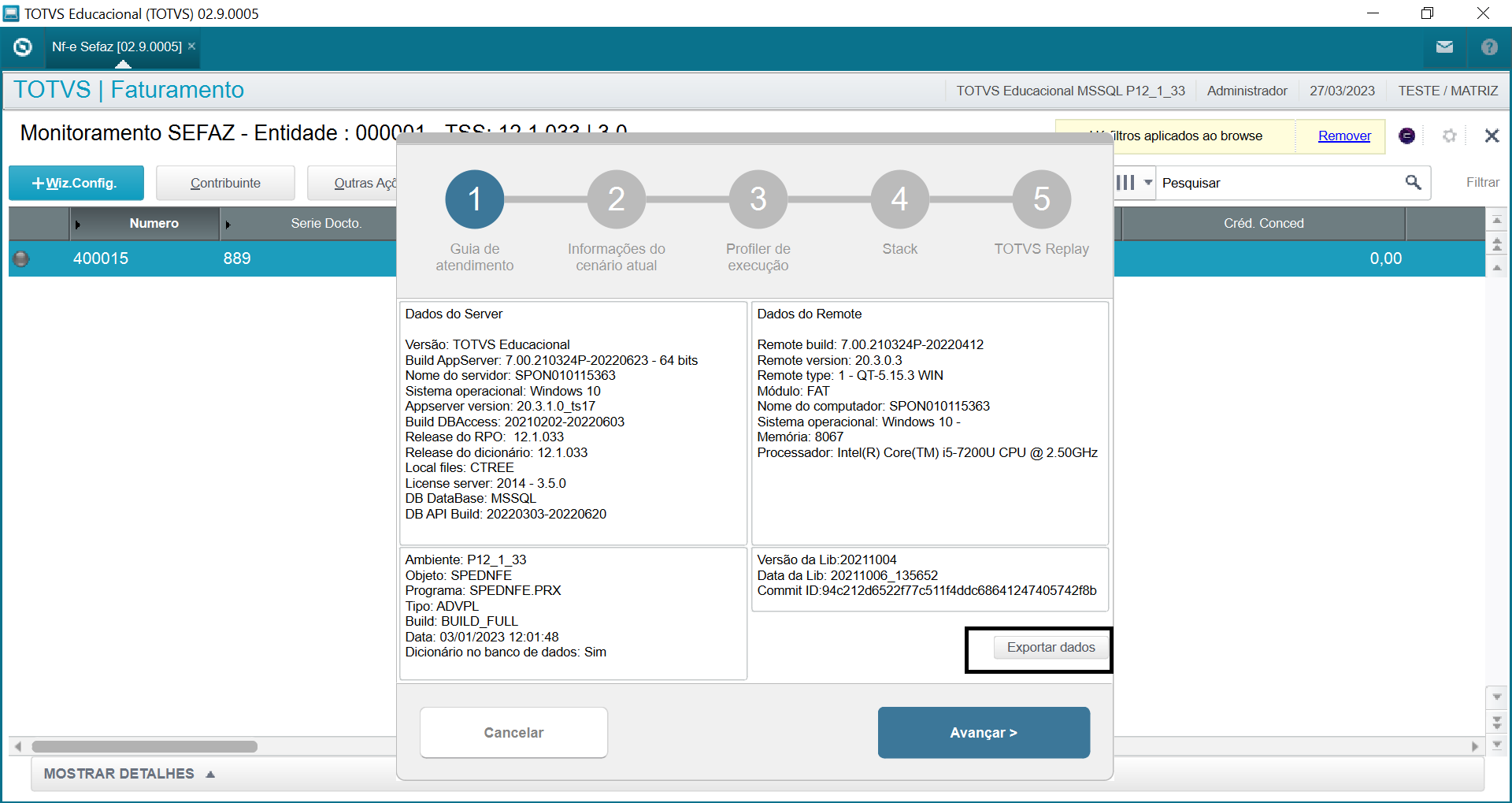 Cross Segmentos - Backoffice Protheus - Doc. Eletrônicos - Inspetor de Objetos na rotina SPEDNFE ...