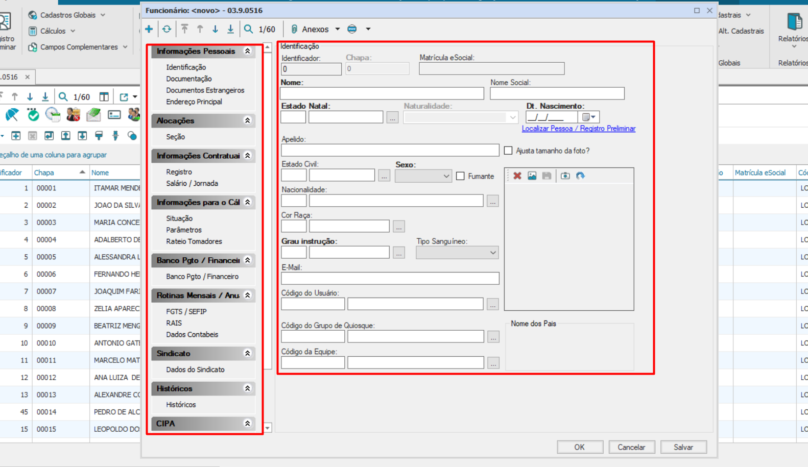 RH - RM - FOP - Cadastro de Funcionários – Central de Atendimento TOTVS