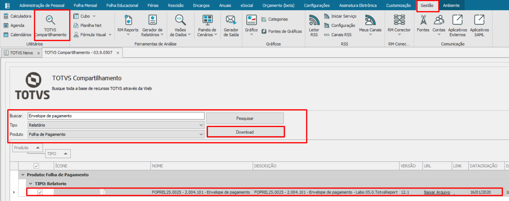 RH - RM - FOP - Relatório de Envelope de pagamento – Central de ...