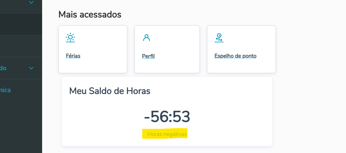 RH - Linha Protheus - MEU RH - Banco de Horas na tela inicial do Meu RH ...