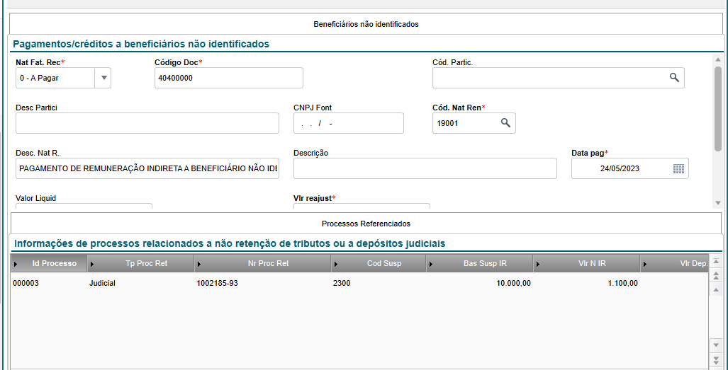 Cross Segmentos - Backoffice Protheus - TAF - REINF - Como integrar o evento R-4040 – Central de ...