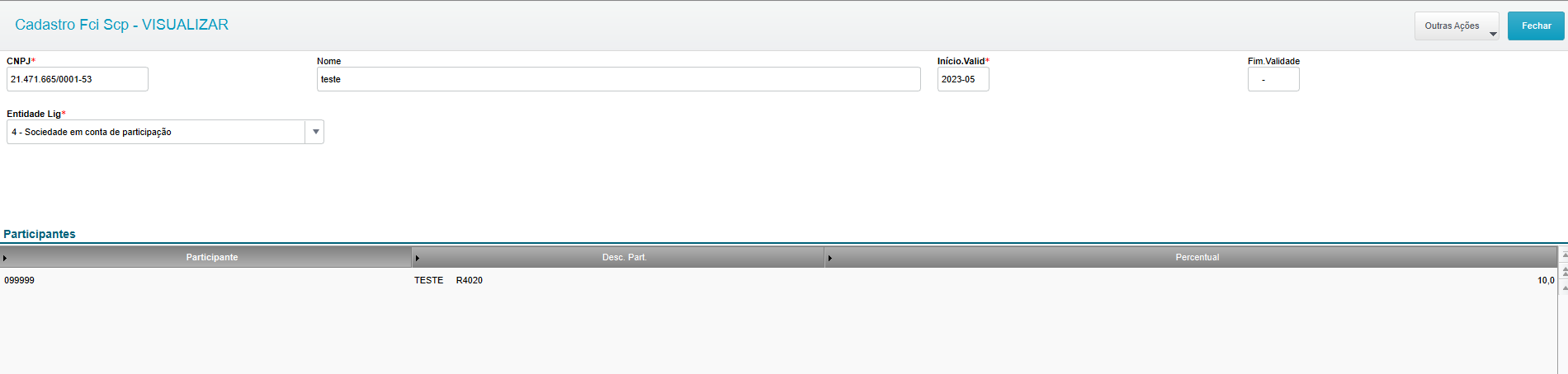Cross Segmentos - Backoffice Protheus - TAF - REINF - Cadastro de FCI ...