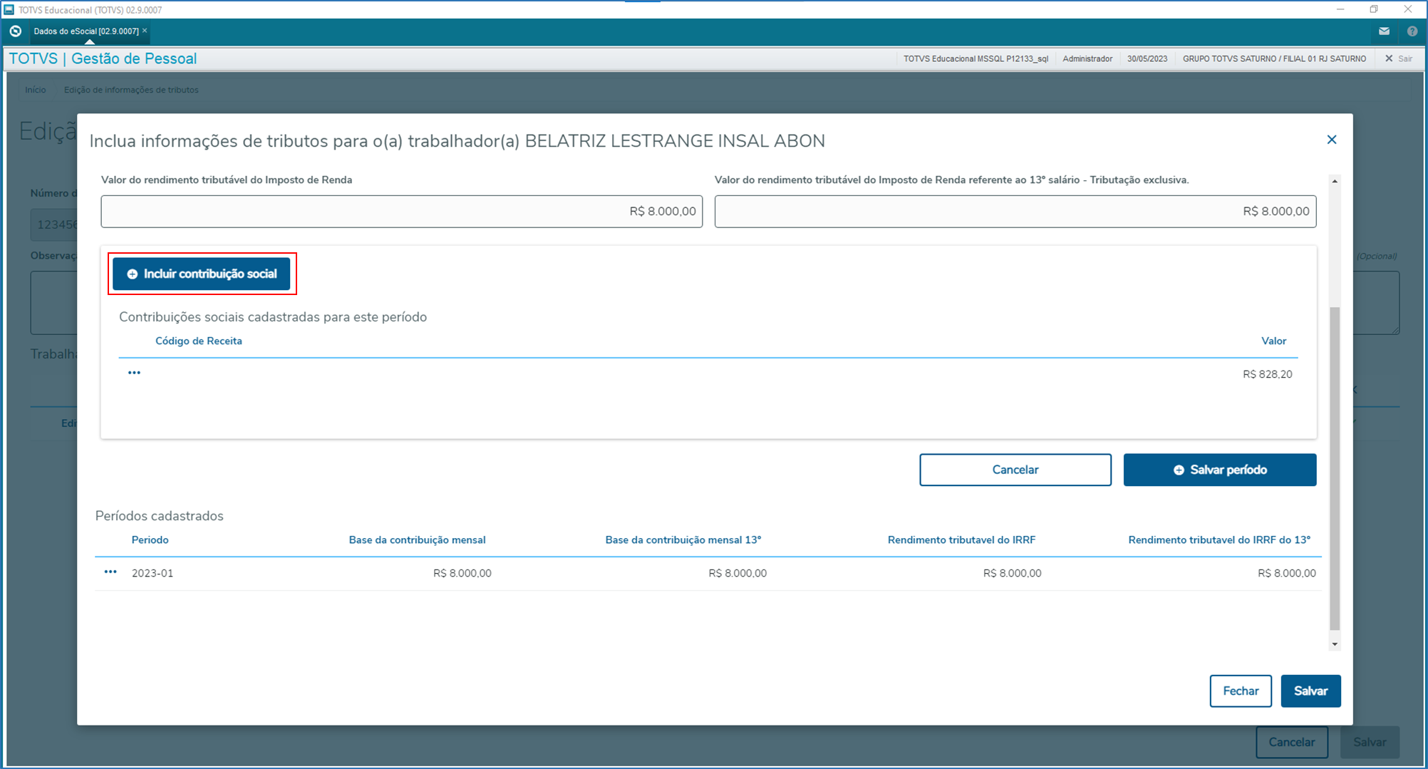 RH - Linha Protheus - GPE - eSocial - S-2501 - Como informar o código de receita, conforme ...