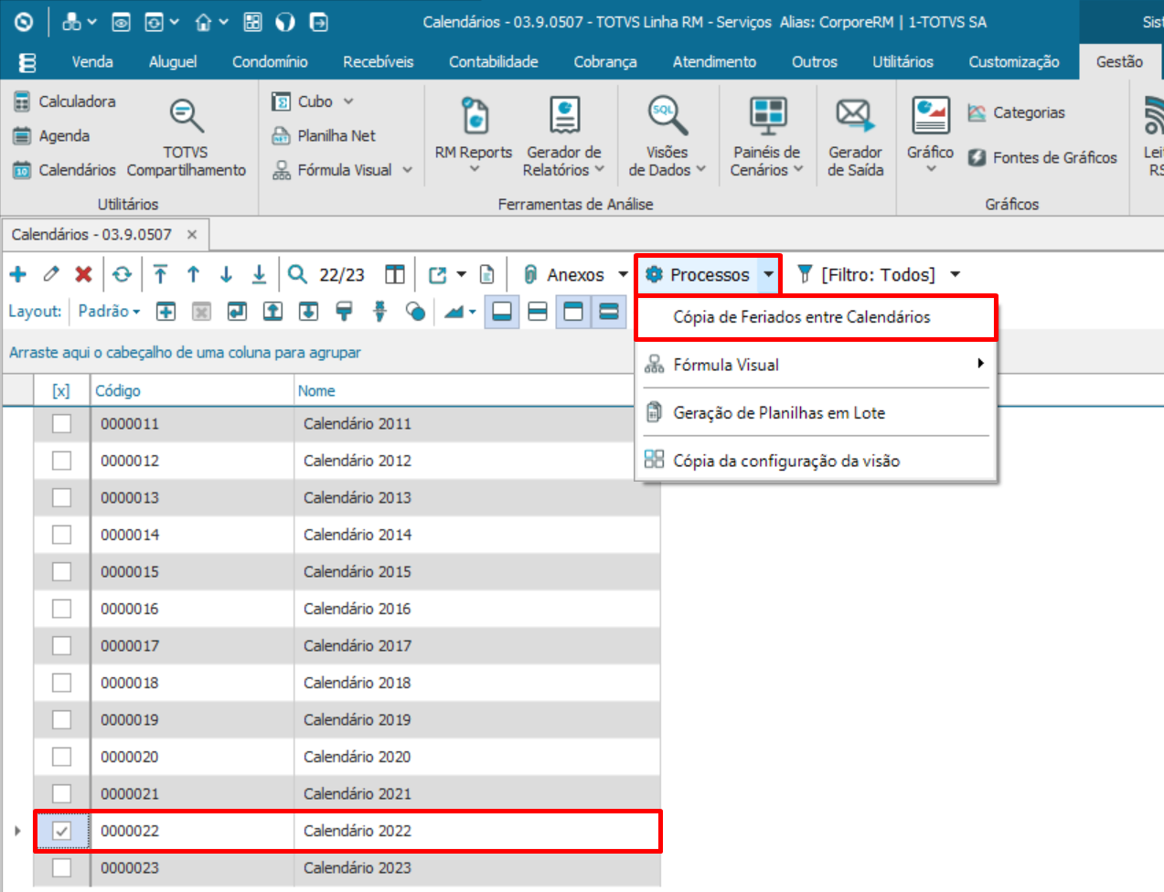 Framework - Linha RM - Frame - Cópia de Feriados entre Calendários ...