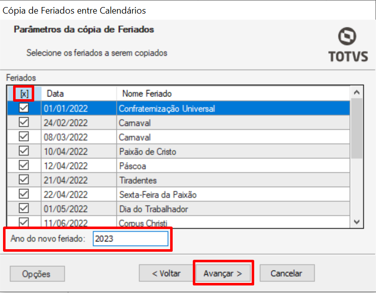 Framework - Linha RM - Frame - Cópia de Feriados entre Calendários ...