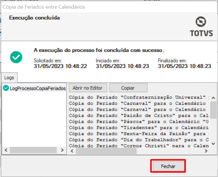 Framework - Linha RM - Frame - Cópia de Feriados entre Calendários ...