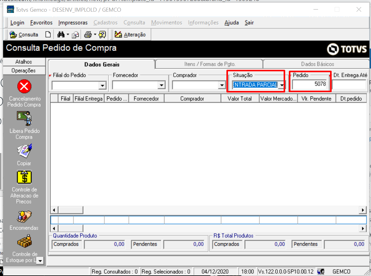 GA - TOTVS Varejo Home Center (Linha Gemco) - Alterar um pedido de ...