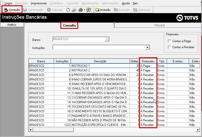 GA - MODULAR FINANCEIRO - Interface Bancária - Cadastro de Instrução ...