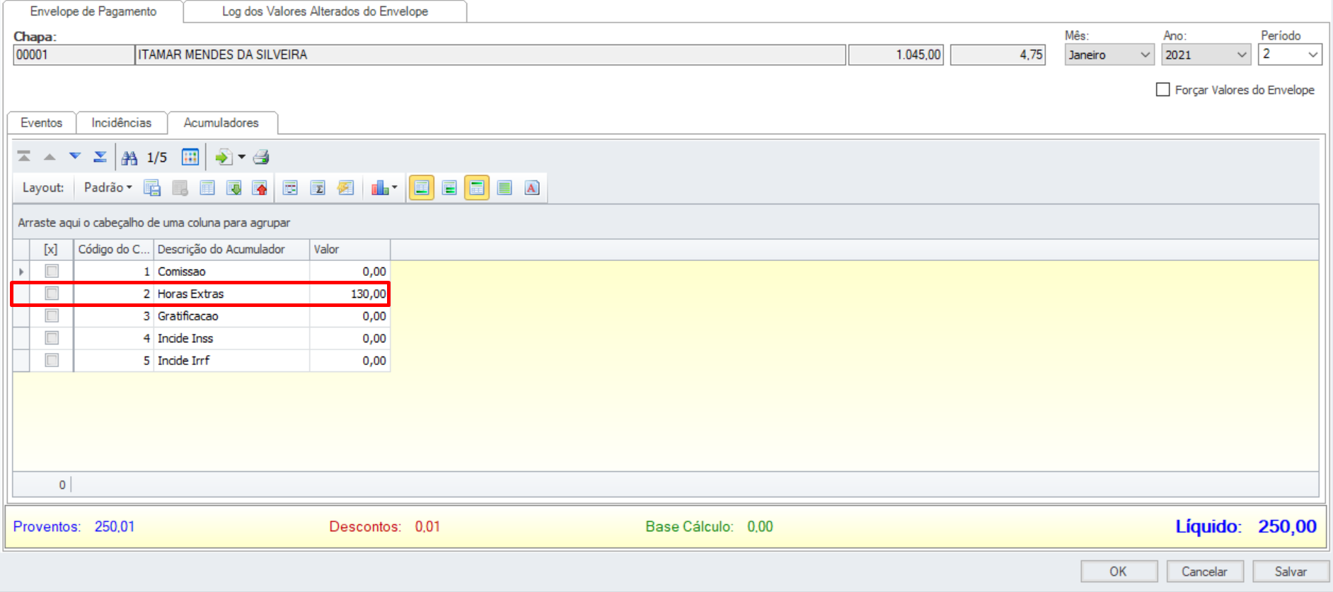 RH - RM - FOP - Cadastro de acumuladores – Central de Atendimento TOTVS