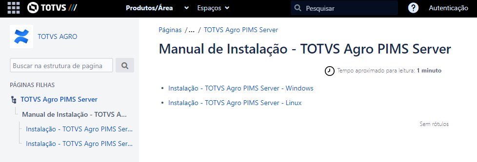 Agro - PIMS CS - PIMSSERVER - Memória do TOTVS Agro PIMSServer ...