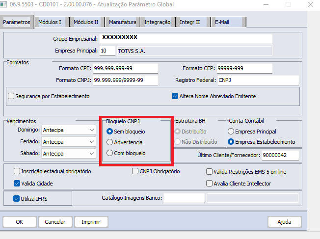 Cross Segmentos - Linha Datasul - MRE - CD0401 cadastrar mais de uma ...