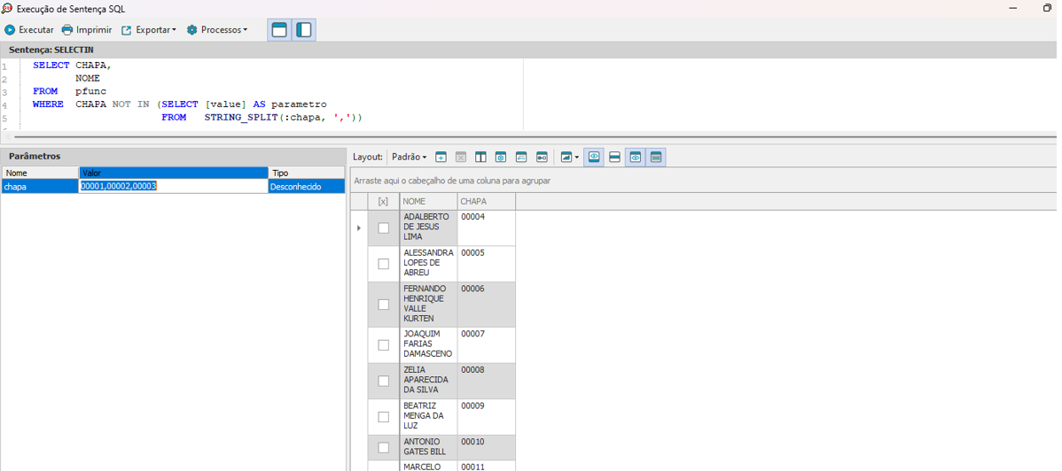 Cross Segmentos - Backoffice RM - BI - Cláusula IN em consulta SQL ...