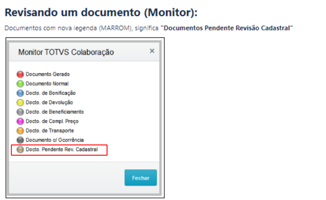 Cross Segmentos - Totvs Backoffice Protheus - Legenda "Docto Pendente ...