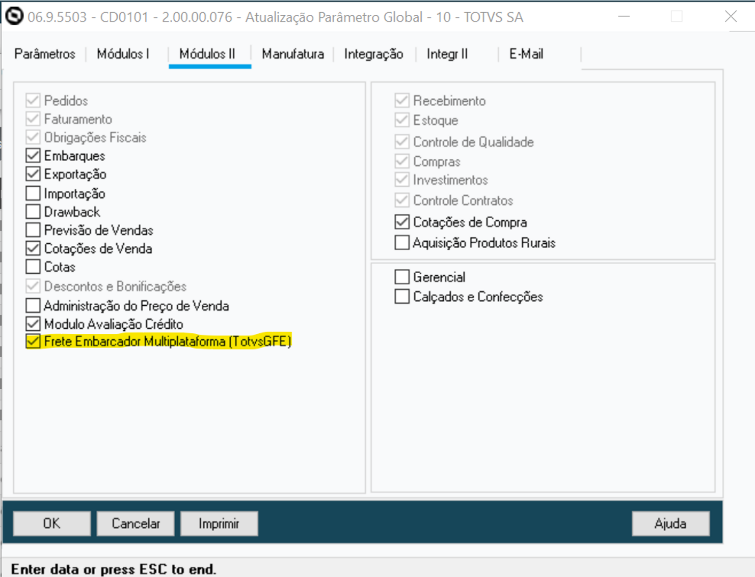 Cross Segmentos - Linha Datasul - MCC - Simulação de Frete do Pedido de ...