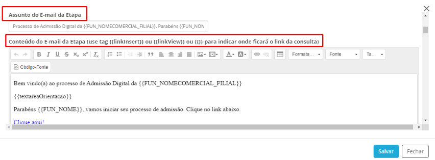 RH - TOTVS RH Admissão Digital - AD - Como alterar o texto do E-mail e ...
