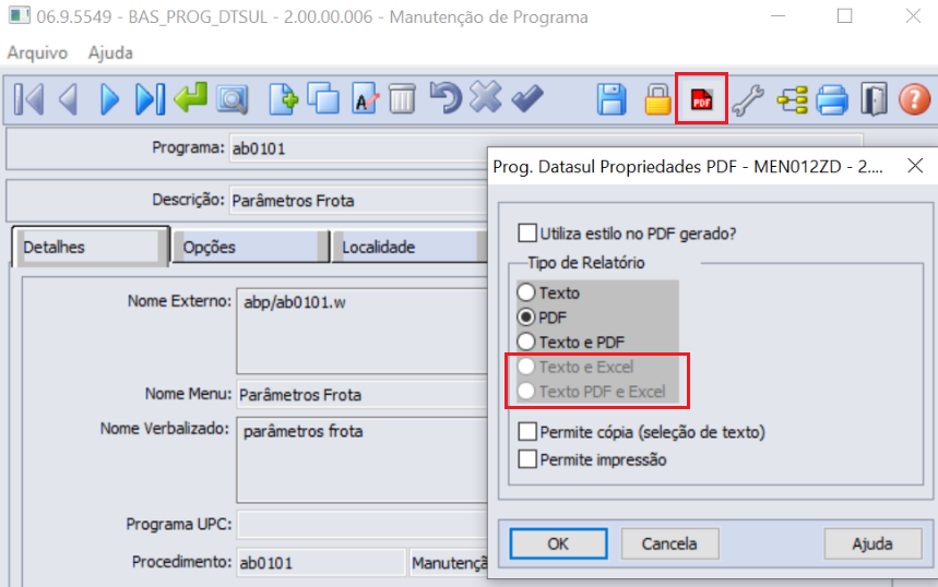 Framework - Linha Datasul - FRW - Configurar a opção de Excel para os ...