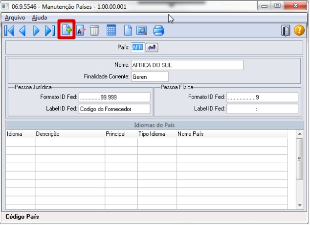 Cross Segmentos - Linha Datasul - UFN - Procedimento cadastro de País e ...