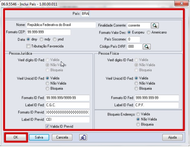 Cross Segmentos - Linha Datasul - UFN - Procedimento cadastro de País e ...