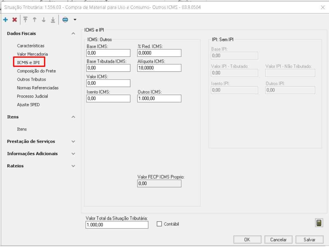 Cross Segmentos - Linha RM - Fis - Escrituração - CST 090 – Central de ...