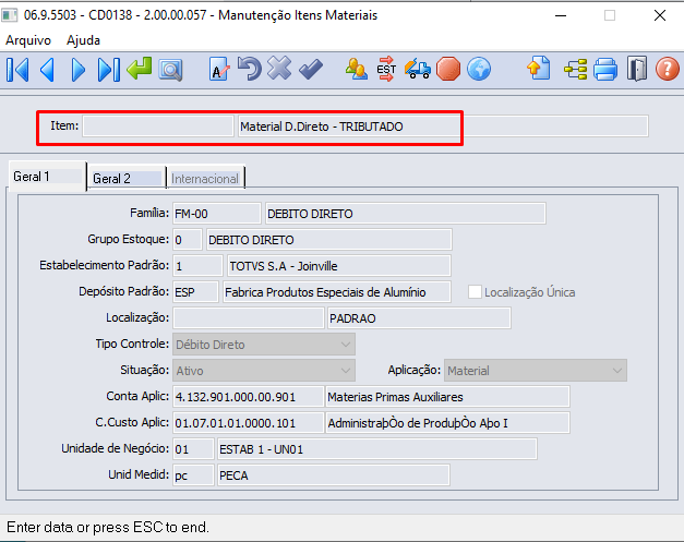 Cross Segmentos - Linha Datasul - MRE - RE1001 está apresentando ...