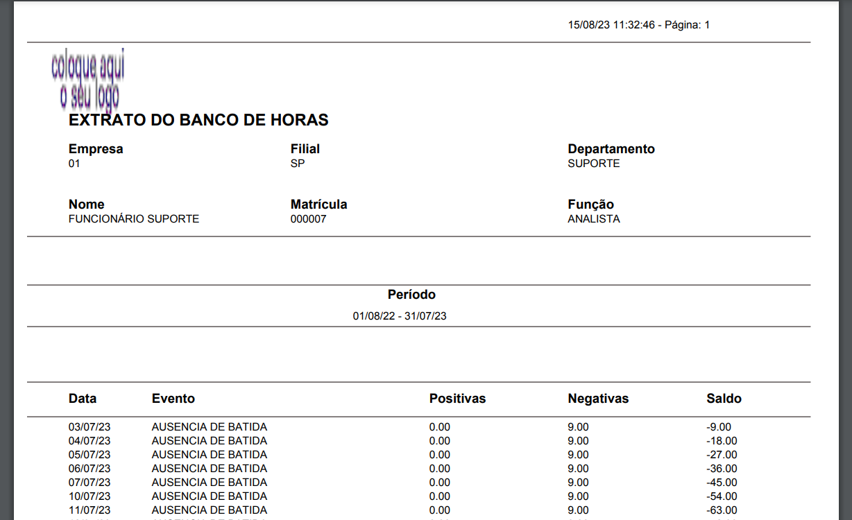 RH - Linha Protheus - MEU RH - Como gerar o Extrato de Banco de Horas ...
