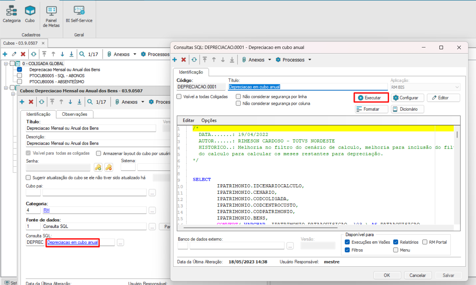 Cross Segmentos - Backoffice RM - BI - Como identificar consulta SQL ...