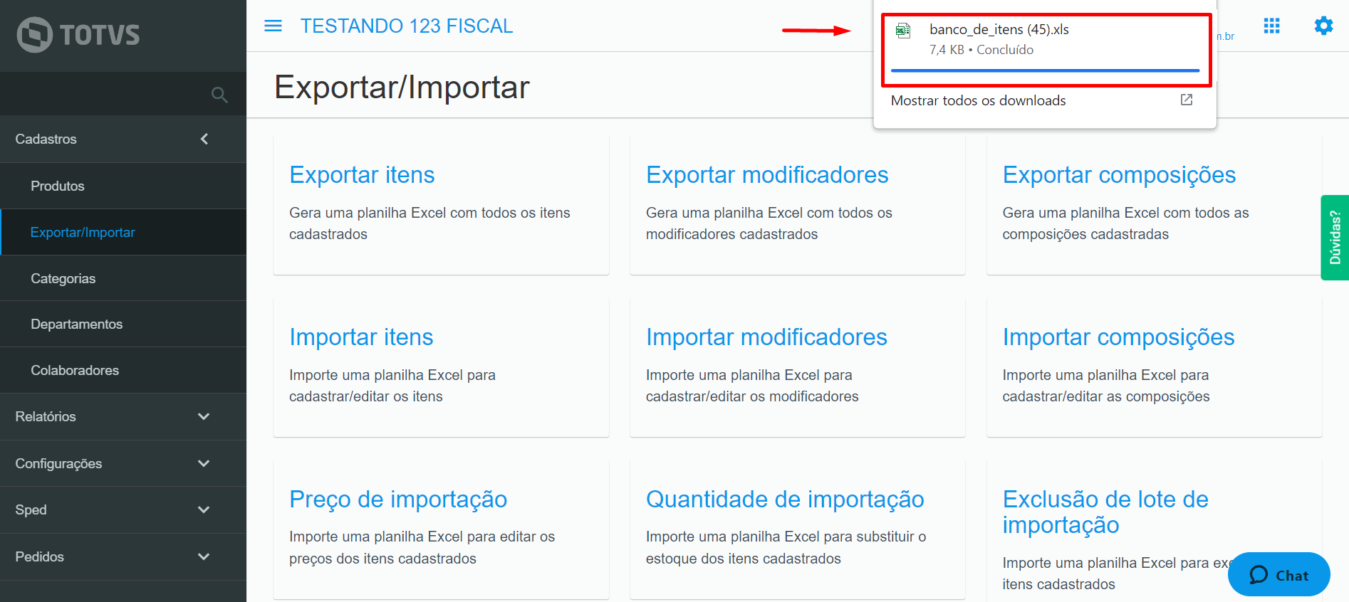 TOTVS FOOD SERVICE - CAD - Como exportar e importar planilha de todos os itens cadastrados ...