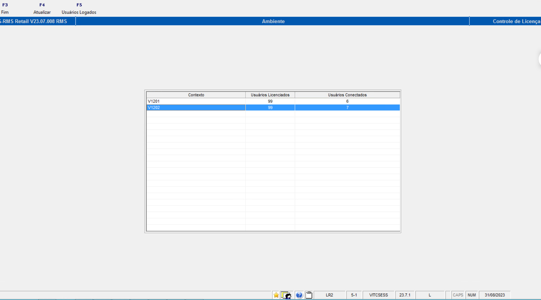 RMS - CAD - Visualizar usuários conectados no RMS no programa VITCSESS ...