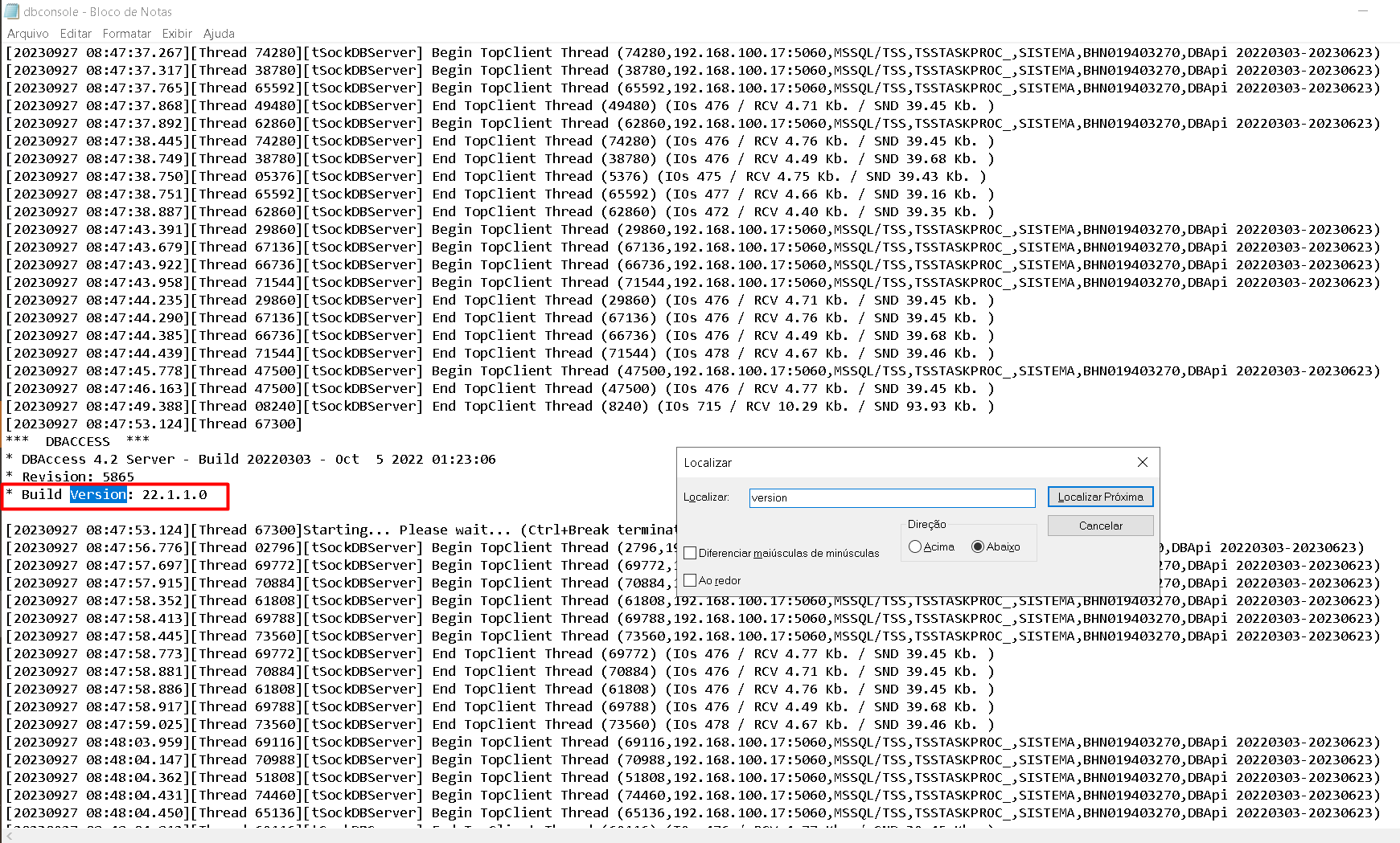 Cross Segmentos - Linha RM - Fis - Como identificar a versão do DBAccess – Central de ...