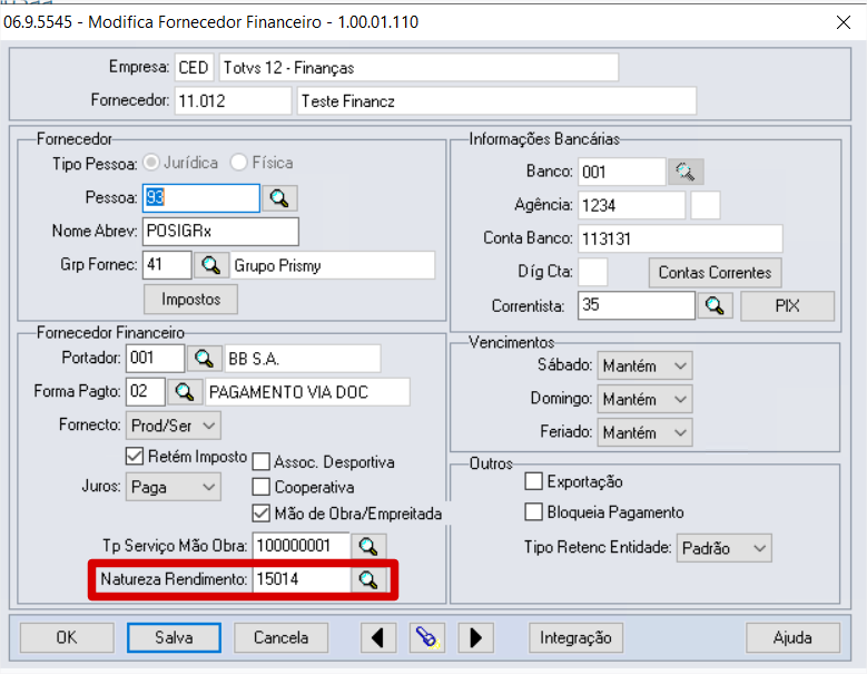 Cross Segmentos - Linha Datasul - APB - Como vincular a natureza de ...
