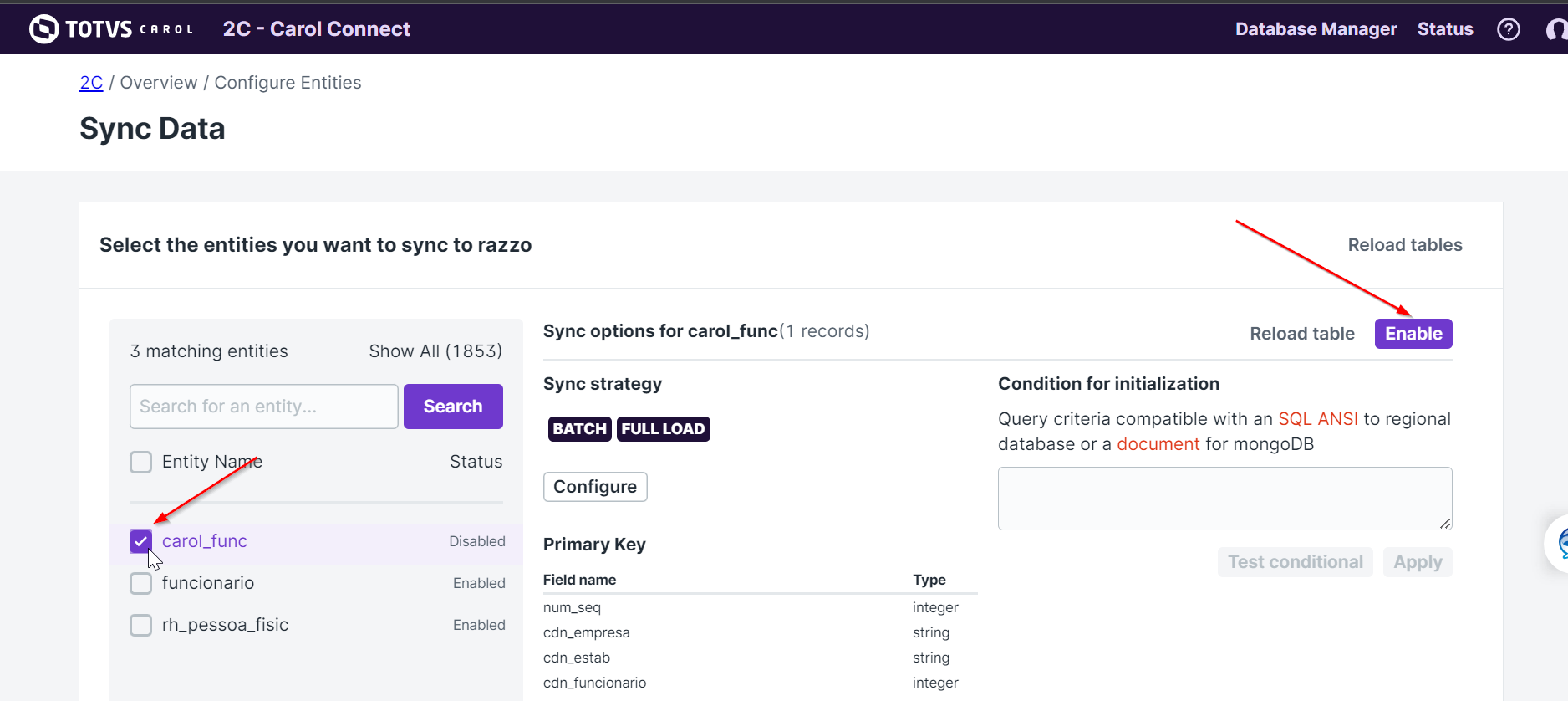 TOTVS CAROL - Carol Connect (2C) - Como verificar se uma tabela ...