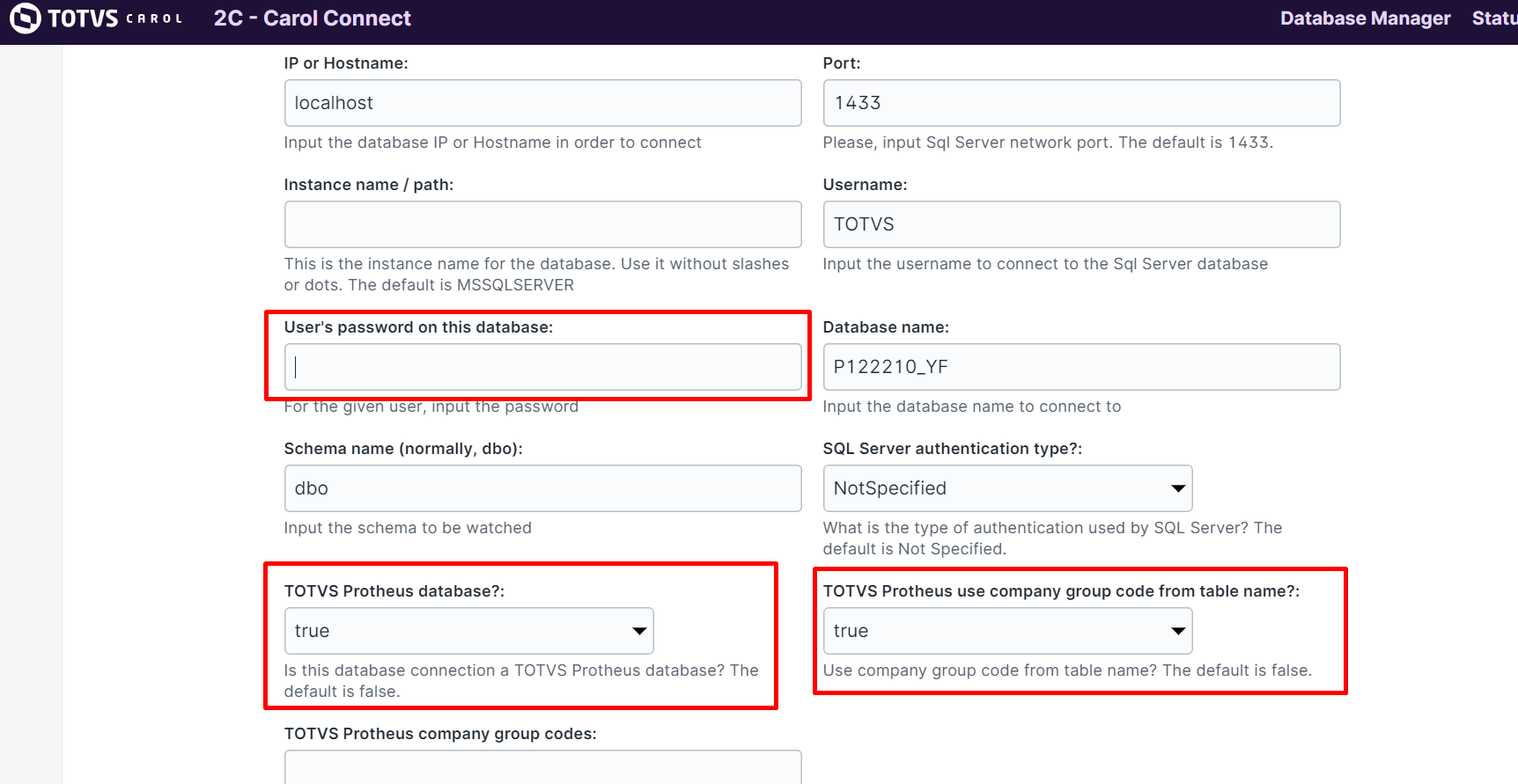 TOTVS CAROL - Carol Connect (2C) - Como ajustar a configuração para ...