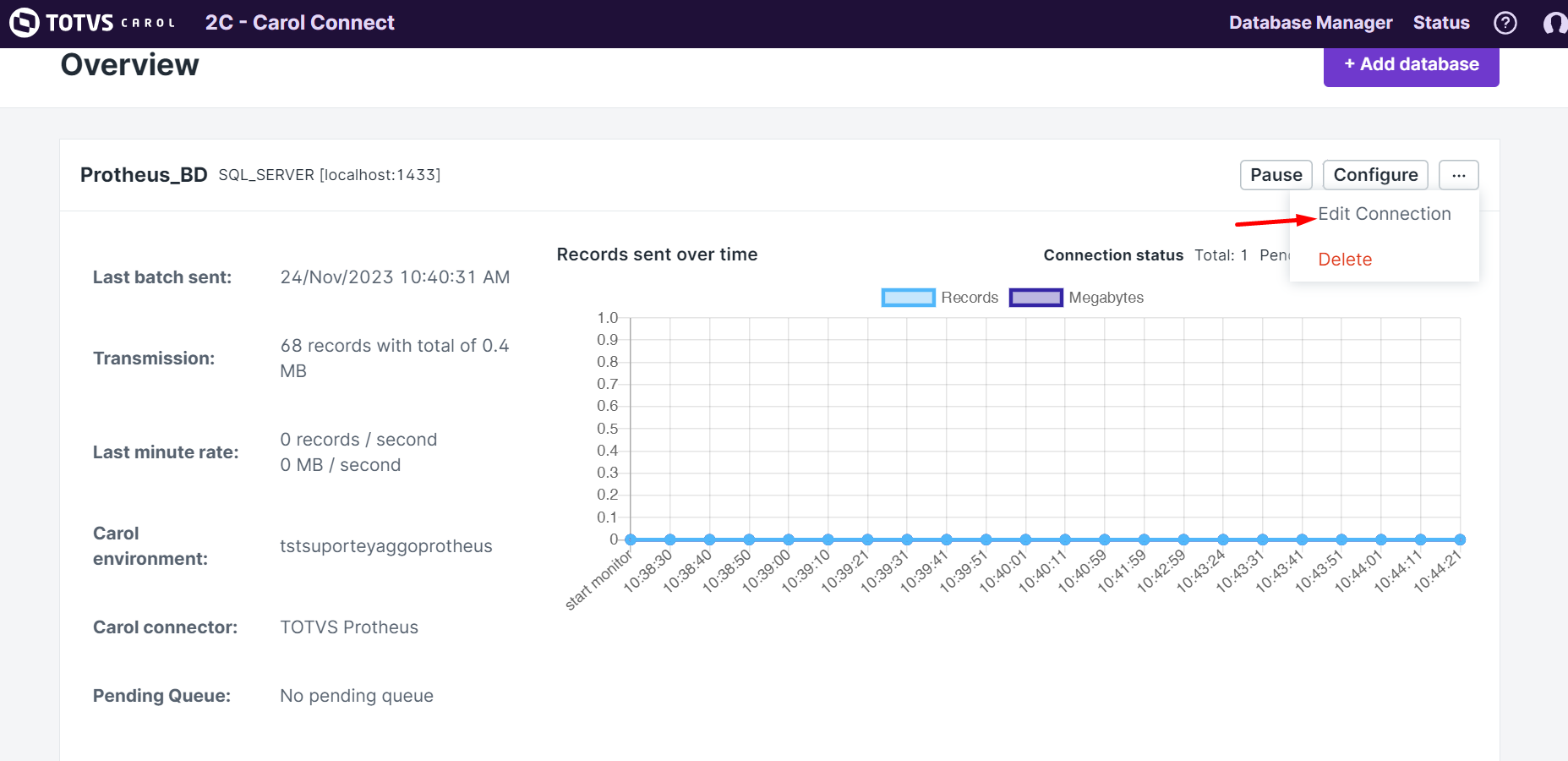 TOTVS CAROL - Carol Connect (2C) - Como ajustar a configuração para ...
