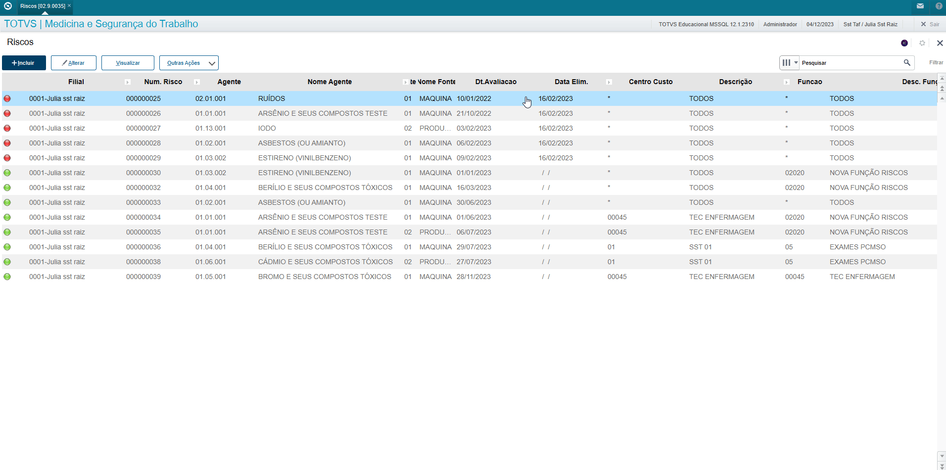RH - Linha Protheus - MDT - Como realizar o cadastro de risco usando atalhos que permitem ...