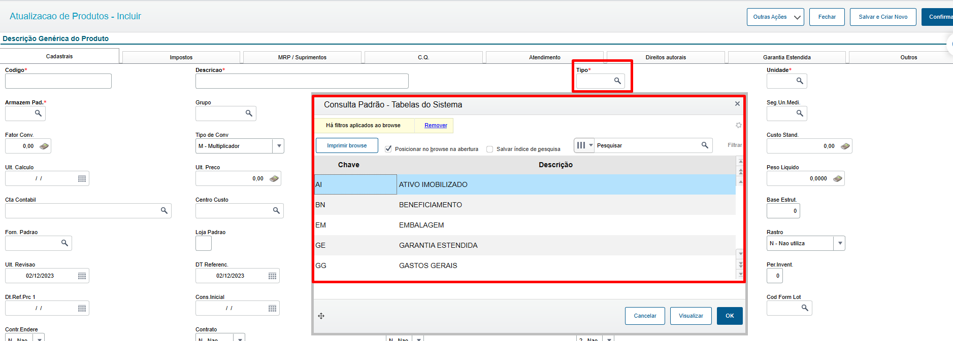 Cross Segmento Backoffice Linha Protheus Sigaest Mata010 Como
