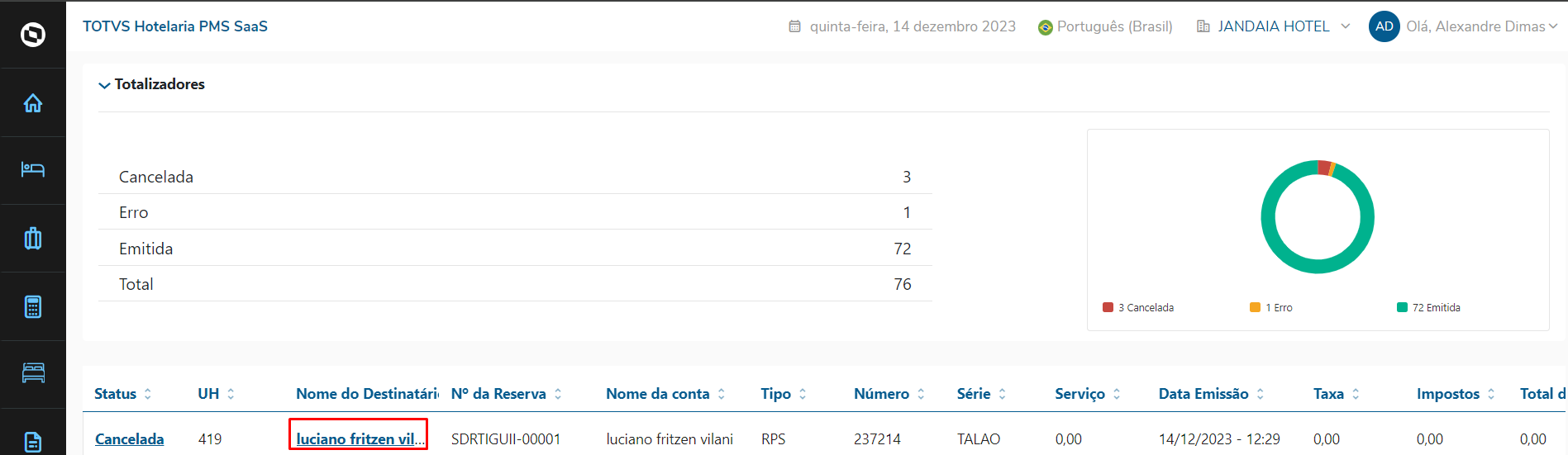Hotelaria - TOTVS Backoffice (Linha CMNET) - Thex PMS - Como visualizar ficha de hóspede através ...